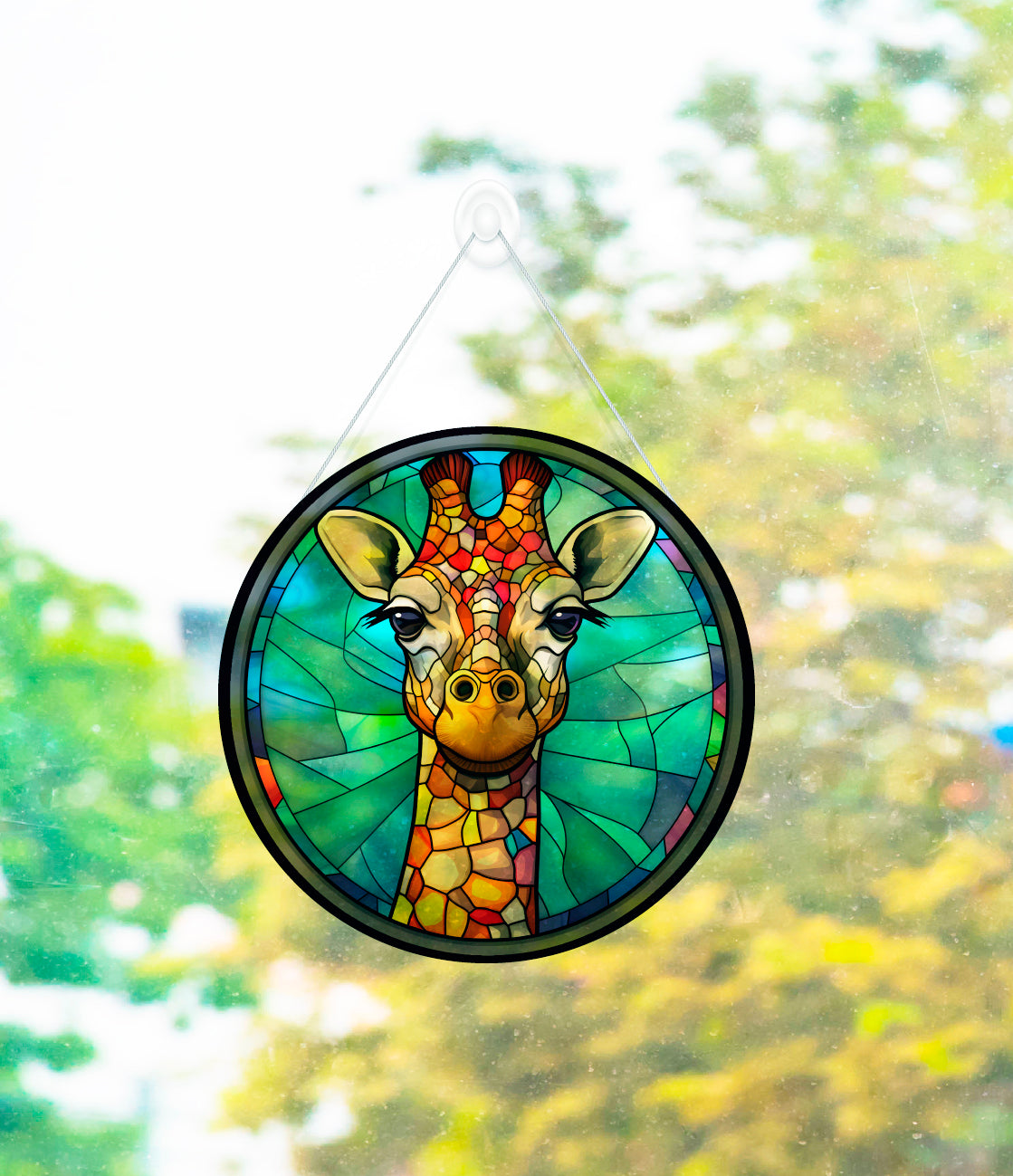 Faux Stained Glass Giraffe Acrylic Suncatcher — Potter's Printing