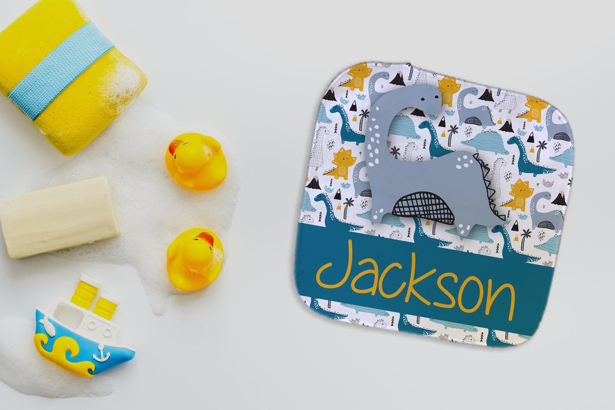 Personalized Dinosaur Wash Cloth — Potter's Printing