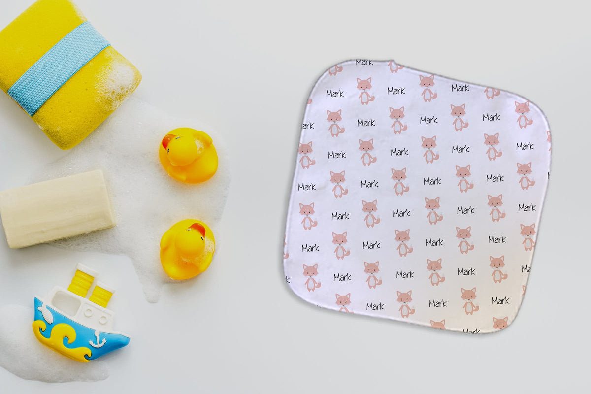 Personalized Fox Wash Cloth — Potter's Printing