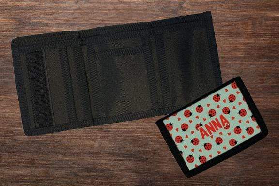 Personalized Ladybug Design Tri-Fold Nylon Wallet — Potter's Printing