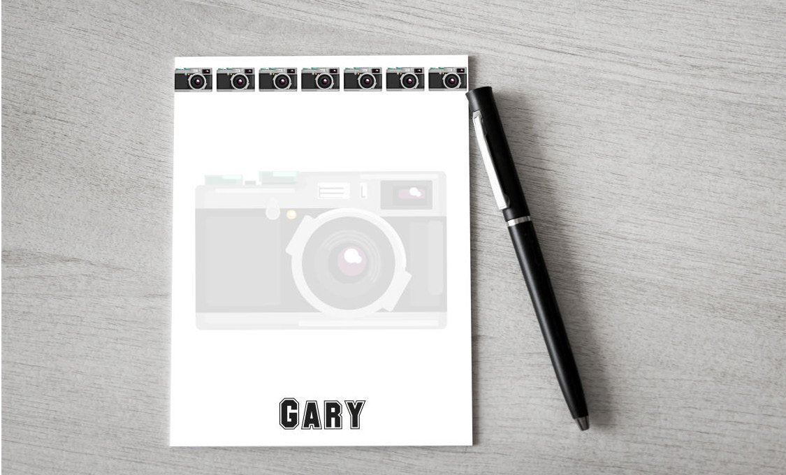 Personalized Camera Design Note Pad — Potter's Printing