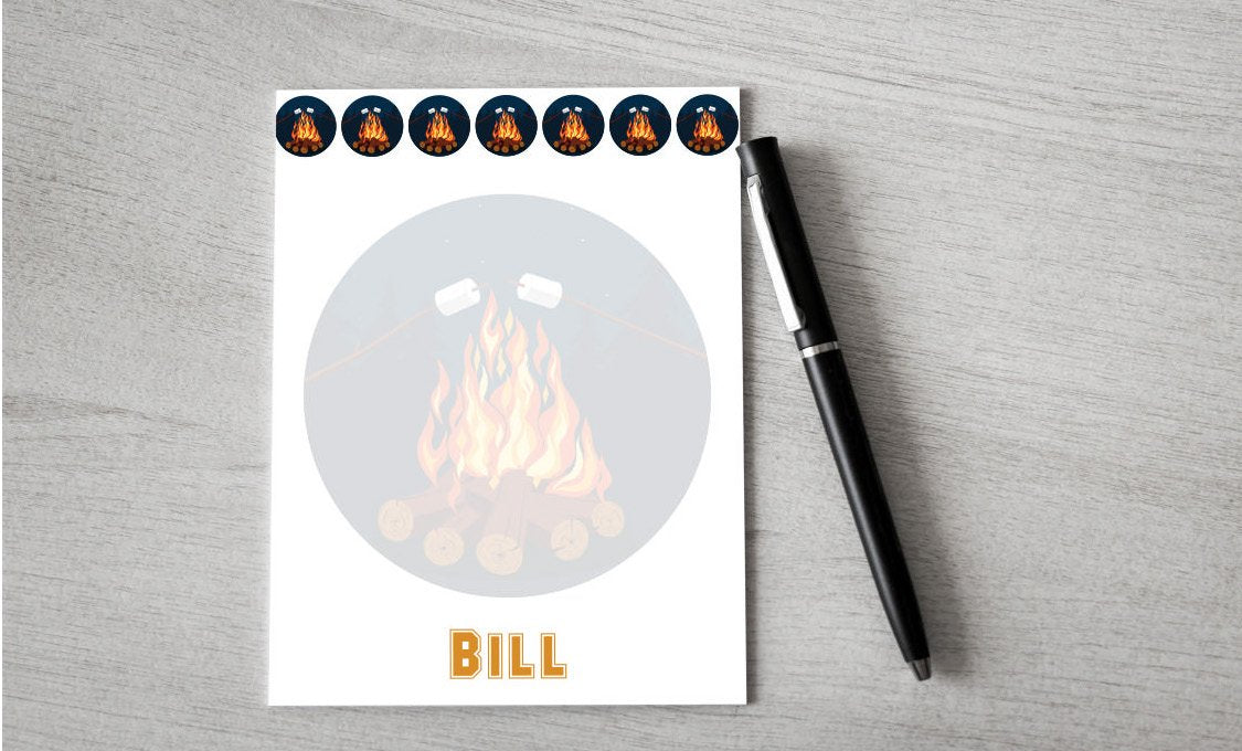 Personalized Campfire Design Note Pad — Potter's Printing