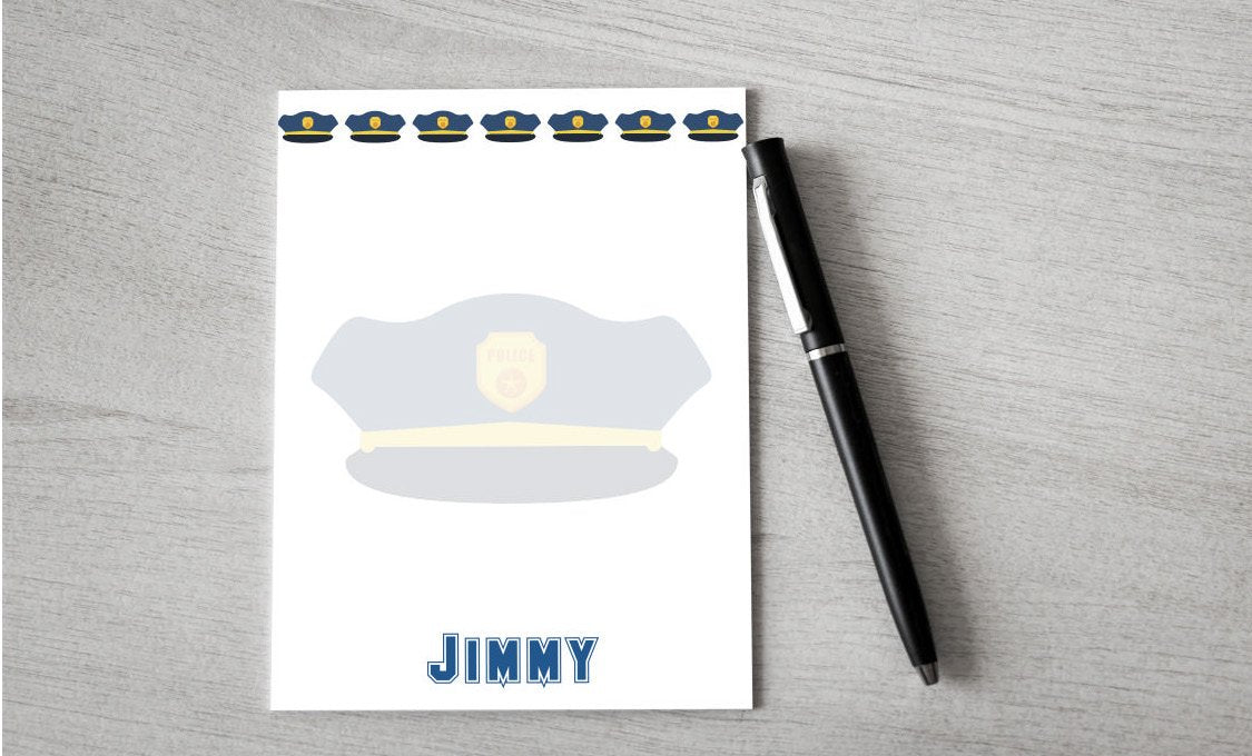 Personalized Police Design Note Pad — Potter's Printing