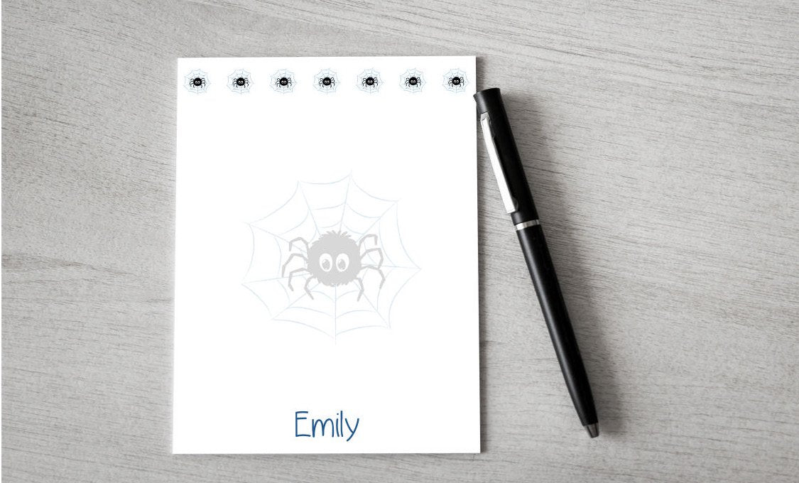 Personalized Spider Design Note Pad — Potter's Printing