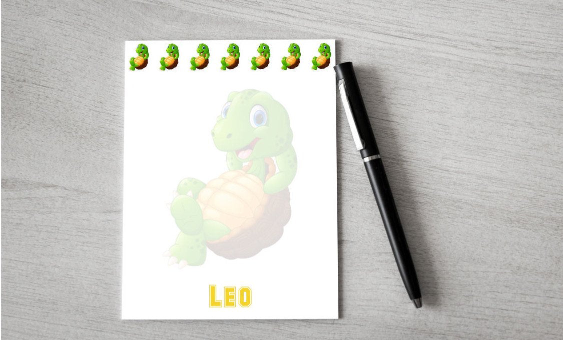 Personalized Turtle Design Note Pad — Potter's Printing