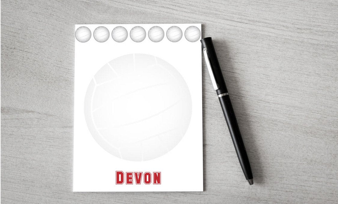 Personalized Volleyball Design Note Pad — Potter's Printing