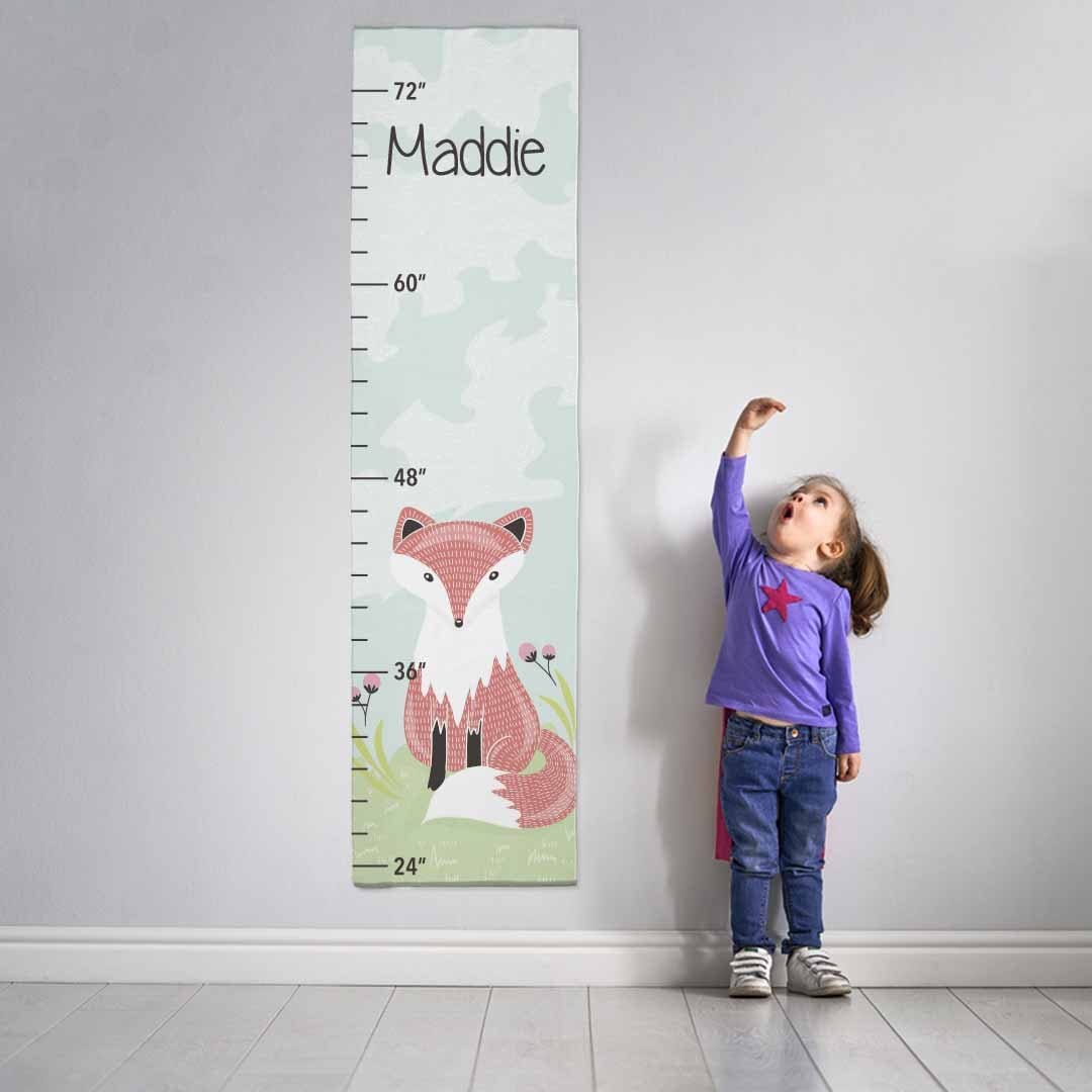 Personalized Fox Design Girls Growth Chart — Potter's Printing