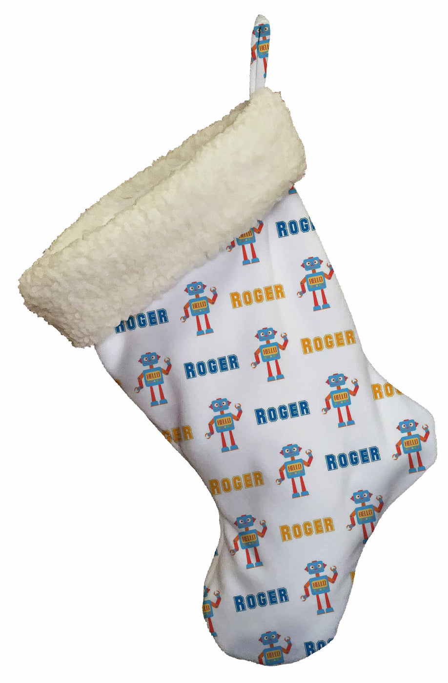 Personalized Robot Design Christmas Stocking — Potter's Printing