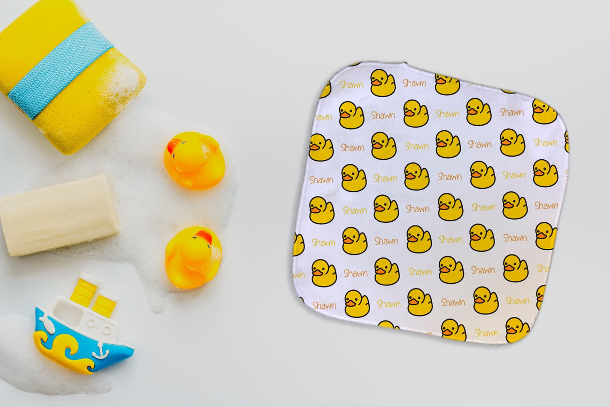 Personalized Rubber Duck Wash Cloth — Potter's Printing