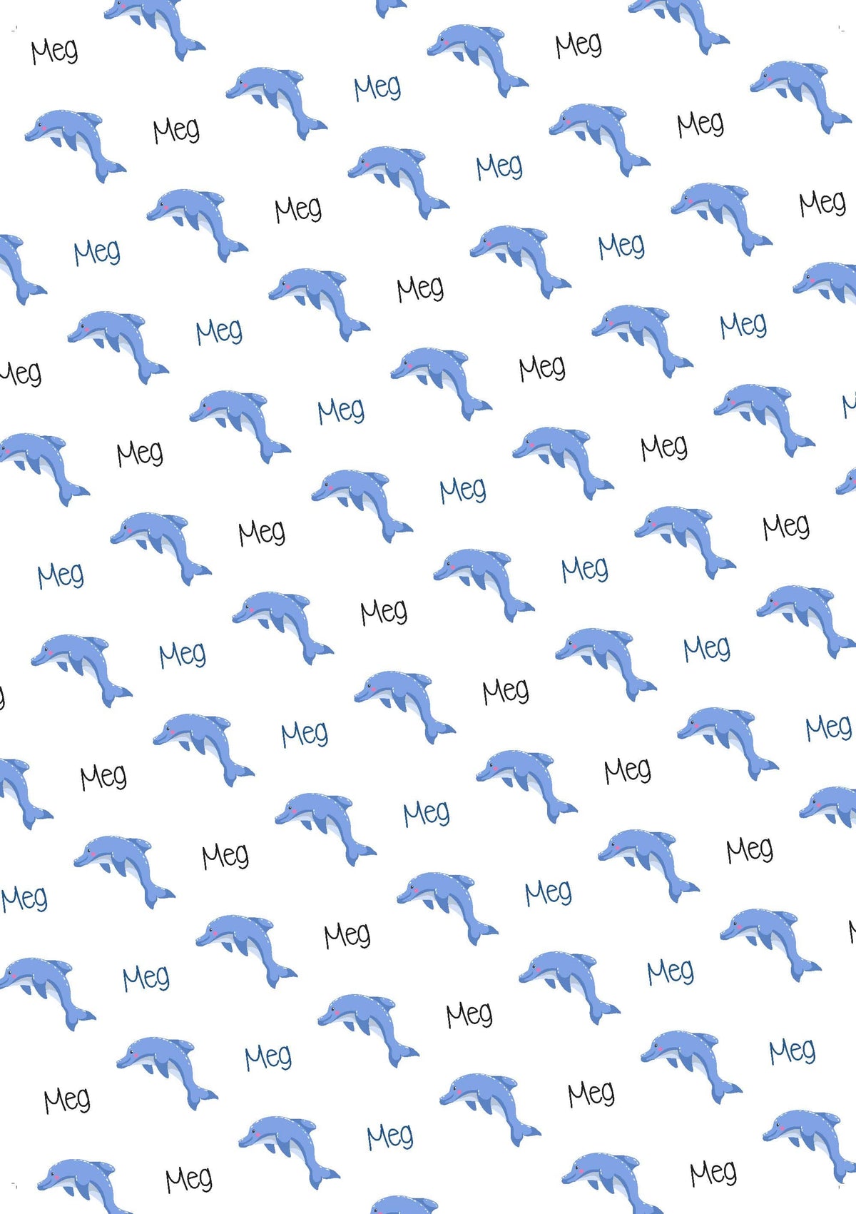 Personalized Dolphin Birthday Wrapping Paper - Add Any Name — Potter's ...